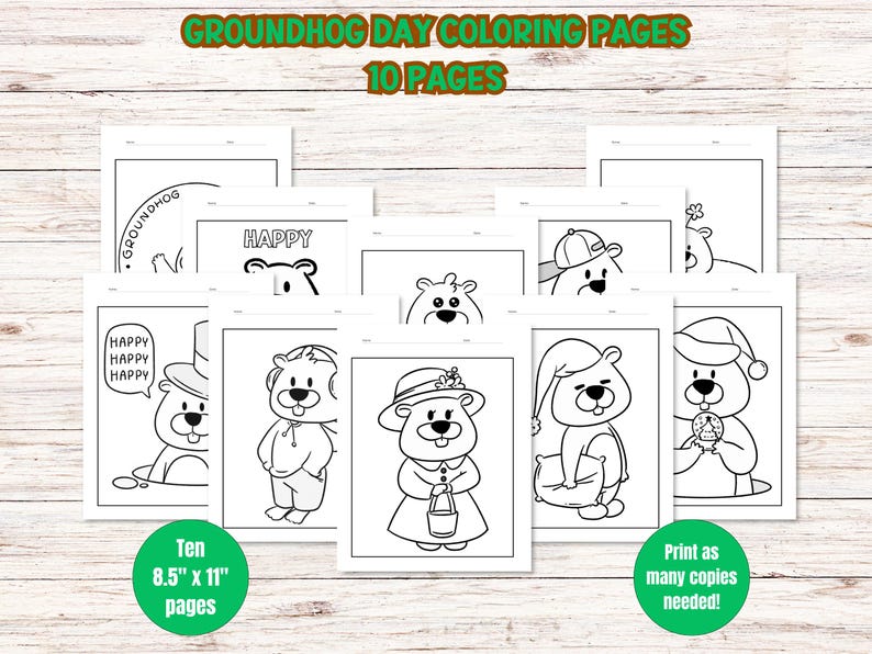 Groundhog Day Coloring Pages, Groundhog Day Craft, Fun Groundhog Day ...