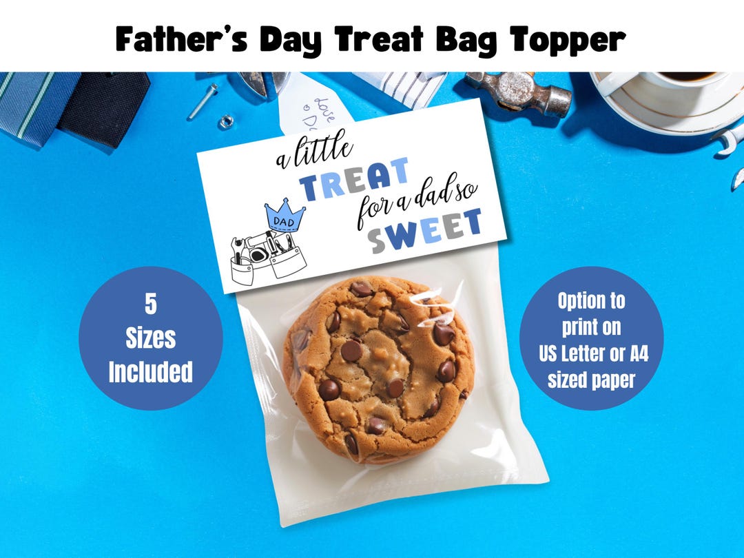 Little Treat for A Dad so Sweet Treat Bag Topper, Printable Fathers Day ...