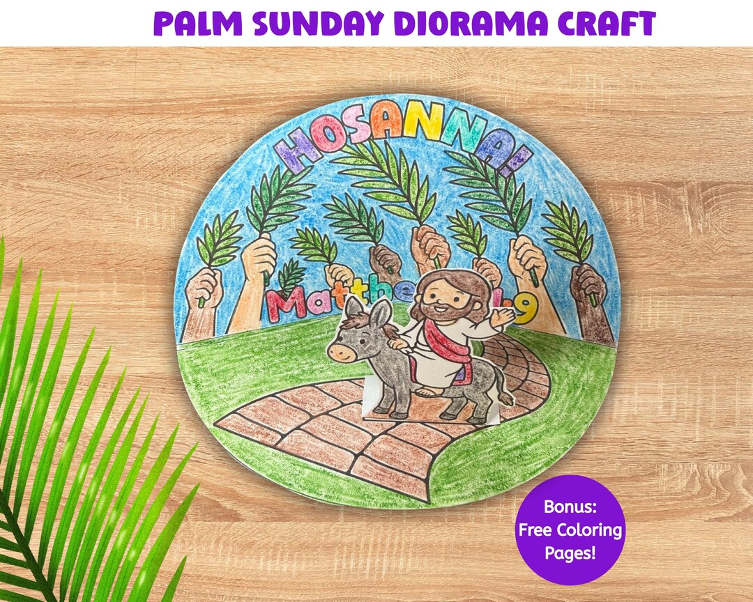 Palm Sunday Diorama Craft Printable, Hosanna Jesus Craft, 3D Bible ...