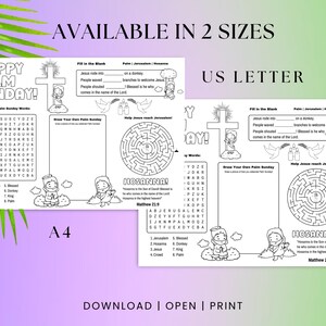 Palm Sunday Coloring Page Placemat, Holy Week Activity Sheet for Kids ...