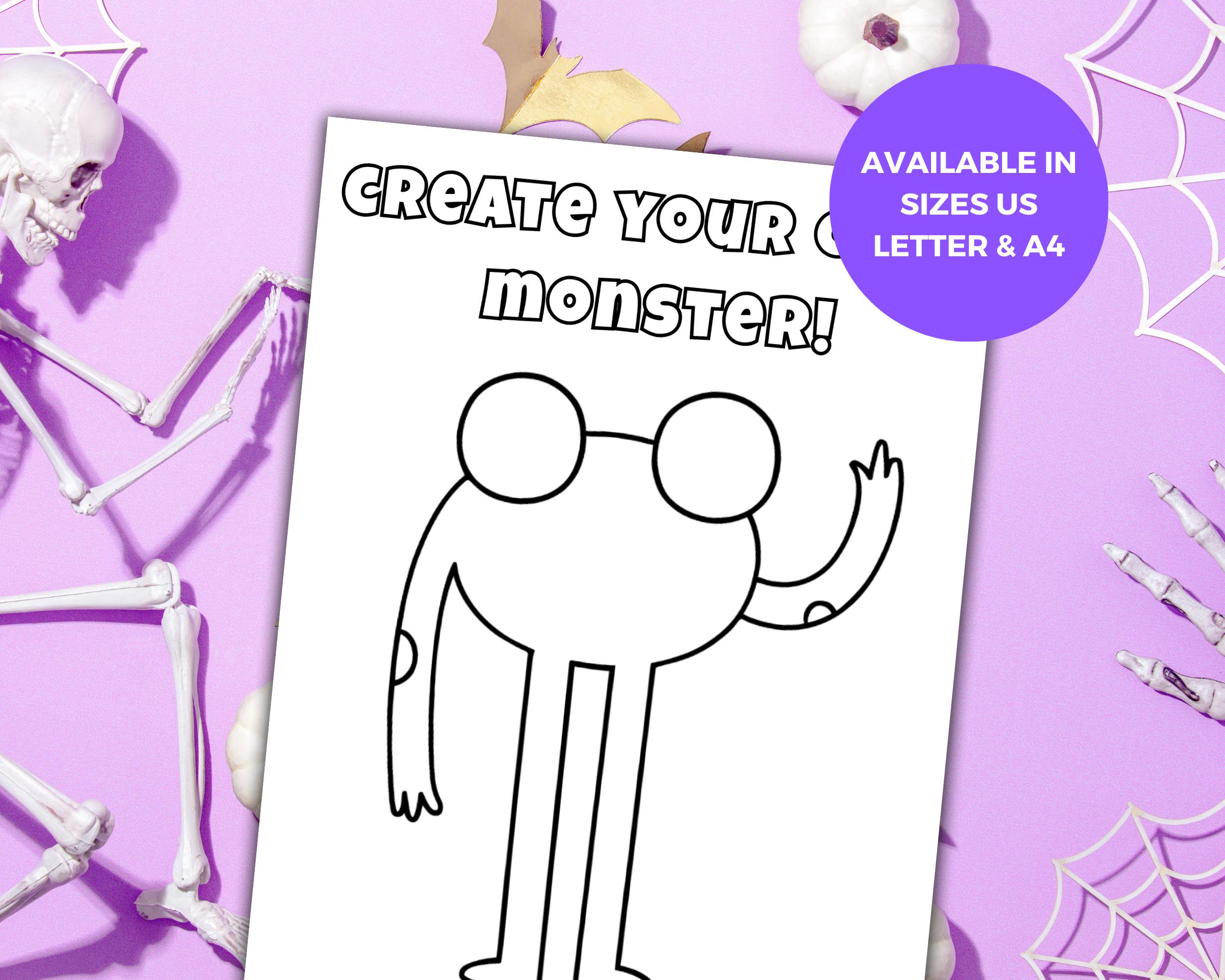 Create Your Own Monster Coloring Page, Printable Build A Monster ...
