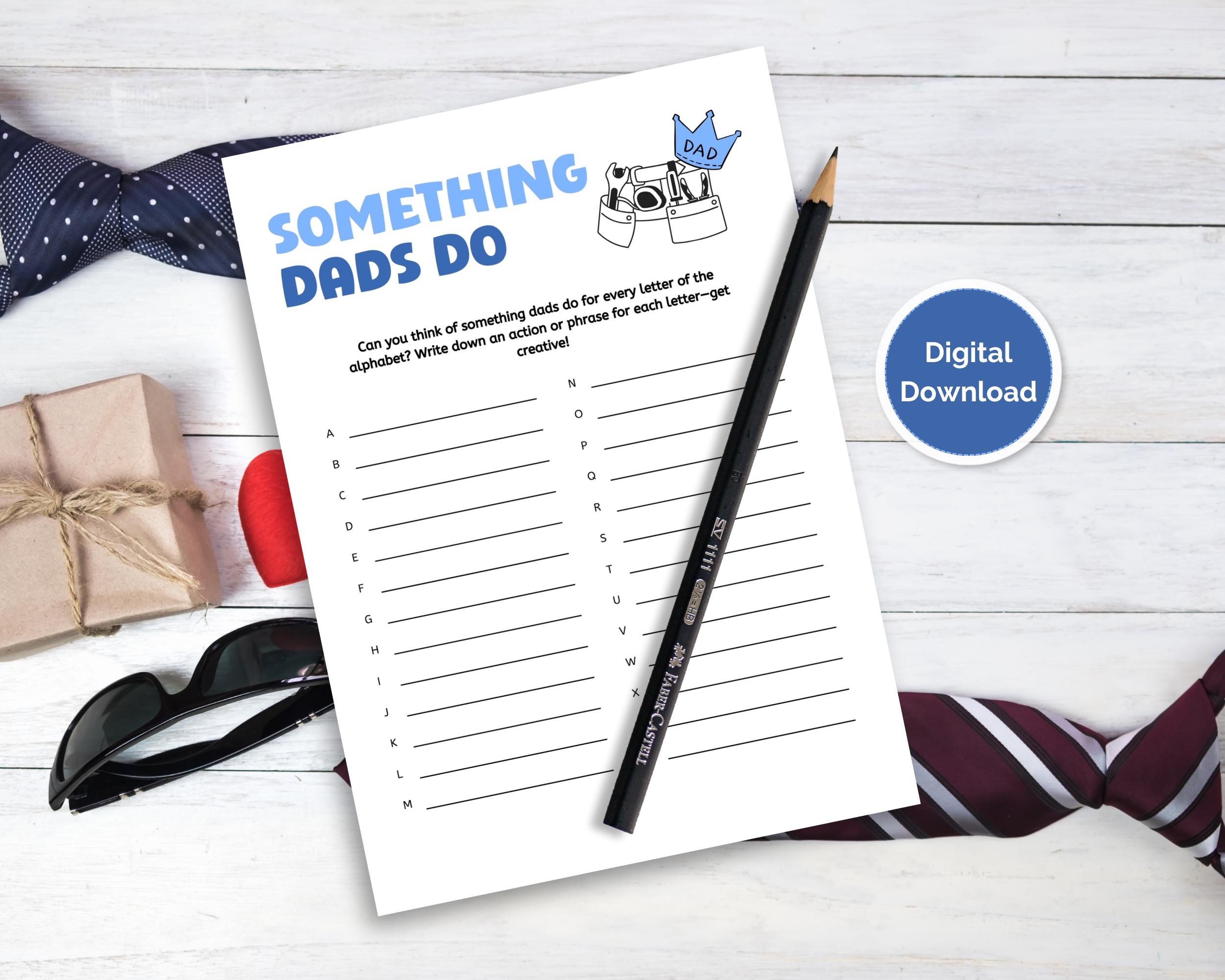 Fathers Day A to Z Game Printable, Fathers Day Party Game, Fun Alphabet ...