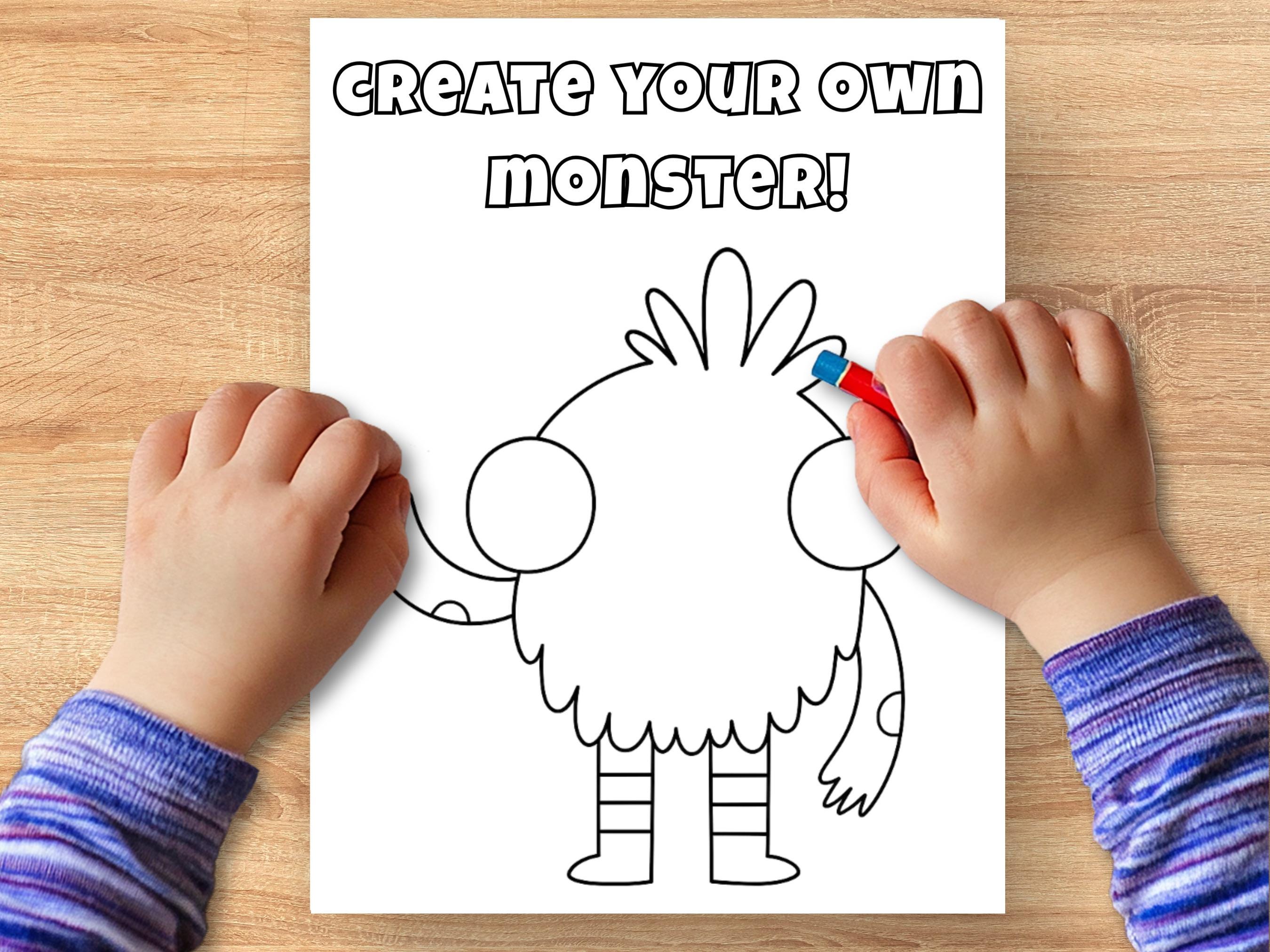Create Your Own Monster Coloring Page, Printable Build A Monster ...