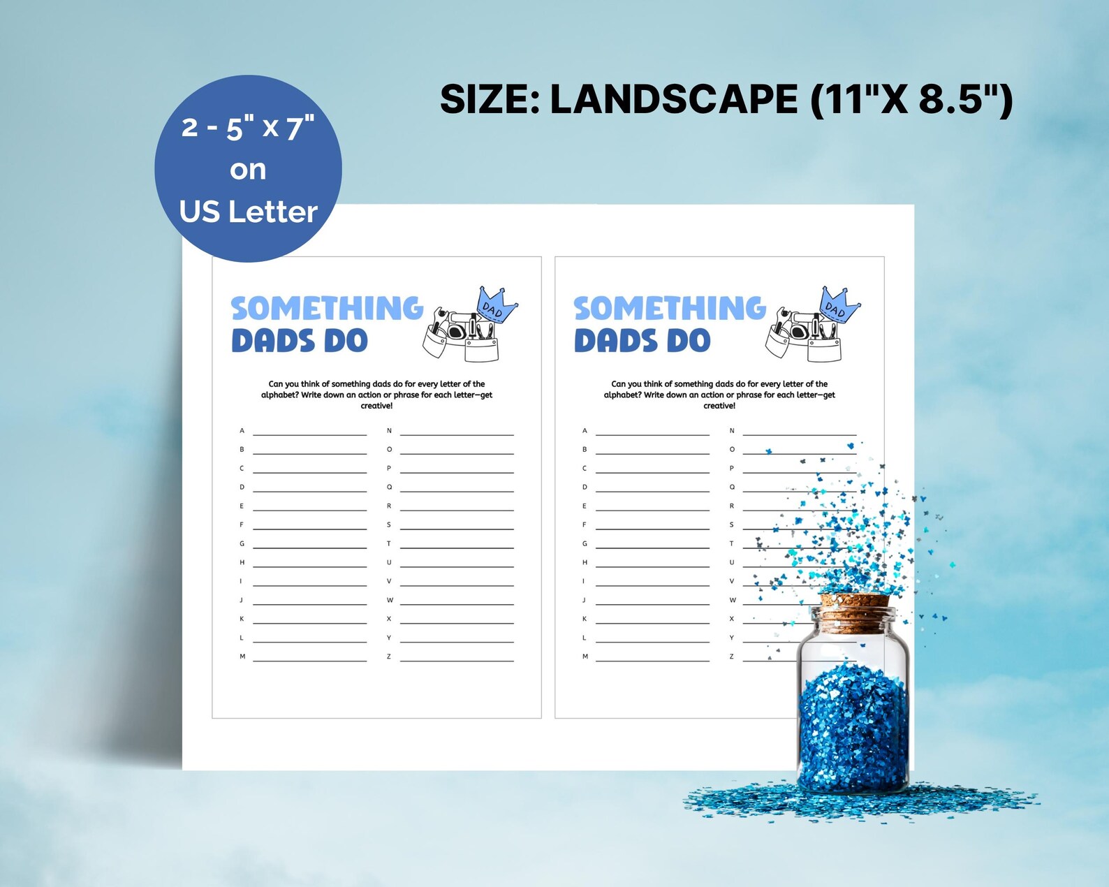 Fathers Day A to Z Game Printable, Fathers Day Party Game, Fun Alphabet ...