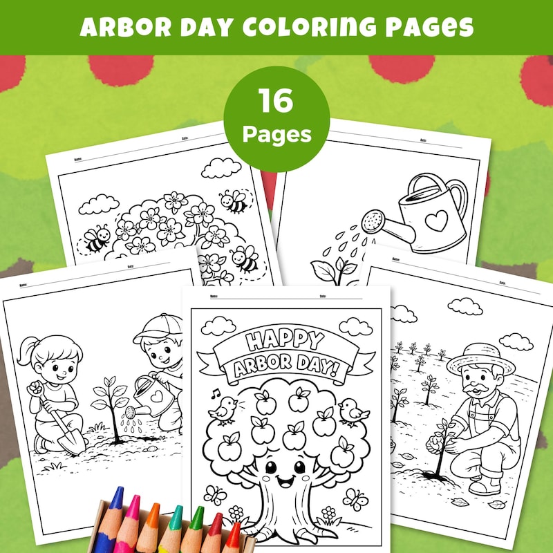 Earth Day Coloring Trees - Etsy