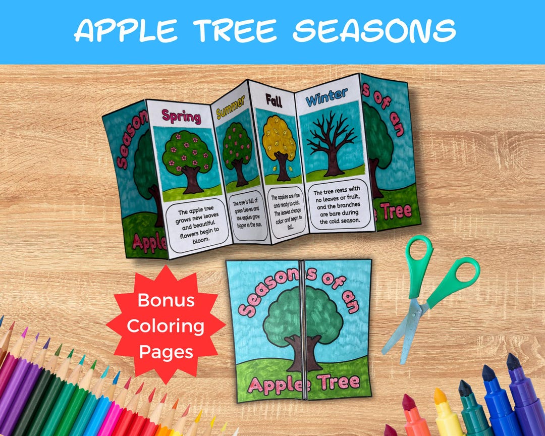 Seasons of an Apple Tree Craft, Arbor Day Printable, Apple Tree Study ...