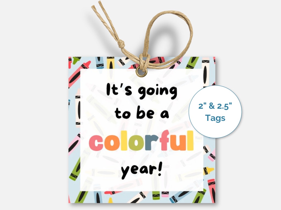 Colorful School Year Gift Tag, Back to School Gift Tag, First Day of ...