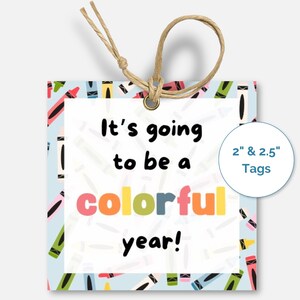 Colorful School Year Gift Tag, Back to School Gift Tag, First Day of ...