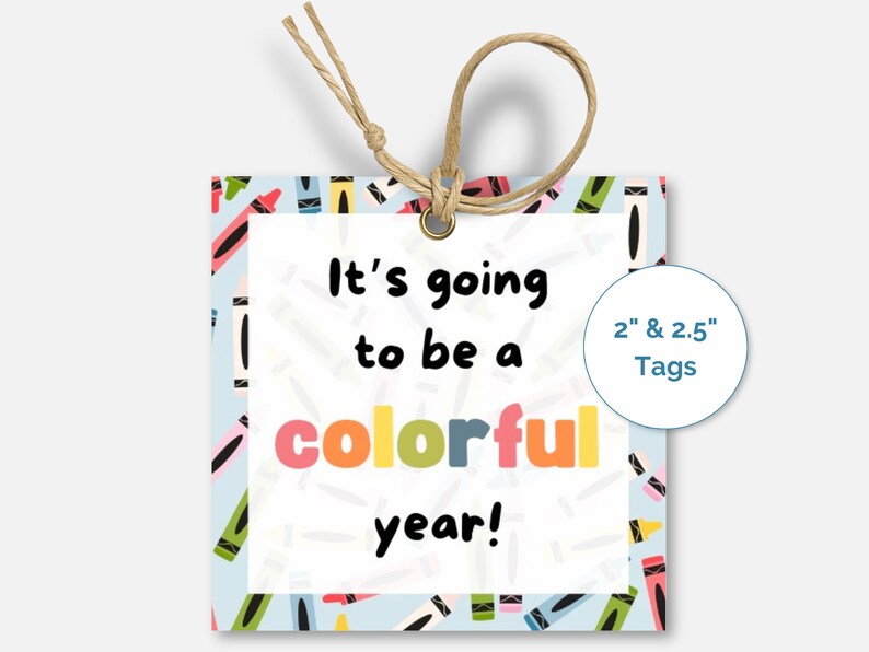 Colorful School Year Gift Tag, Back to School Gift Tag, First Day of ...