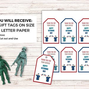 Happy Veterans Day Gift Tag, Military Appreciation, Printable Thank You ...