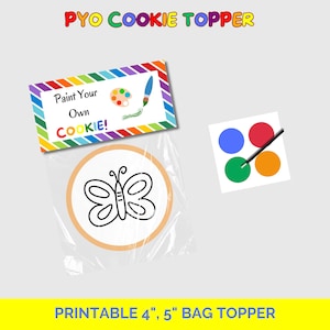 Rainbow Stripes PYO Cookie Treat Bag Topper, Paint Your Own Cookie ...