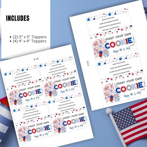 4th of July Paint Your Own Cookie Topper, Patriotic Cookie Decorating ...