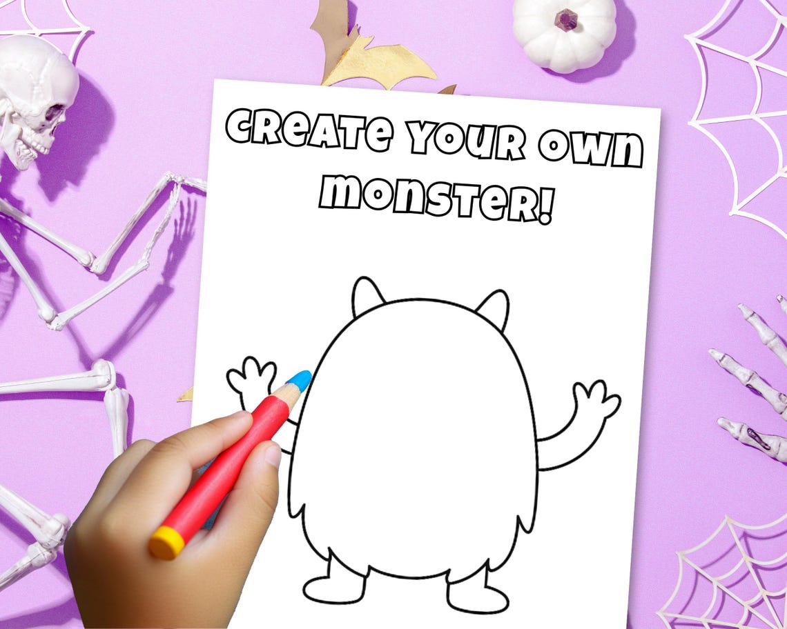 Create Your Own Monster Coloring Page, Printable Build A Monster ...