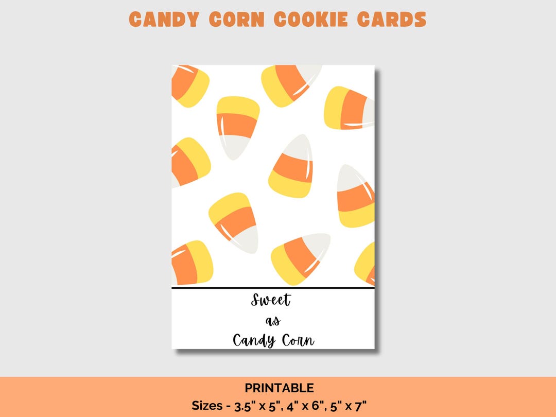 Sweet as Candy Corn Cookie Card Topper Tag, Happy Halloween, Trunk ...