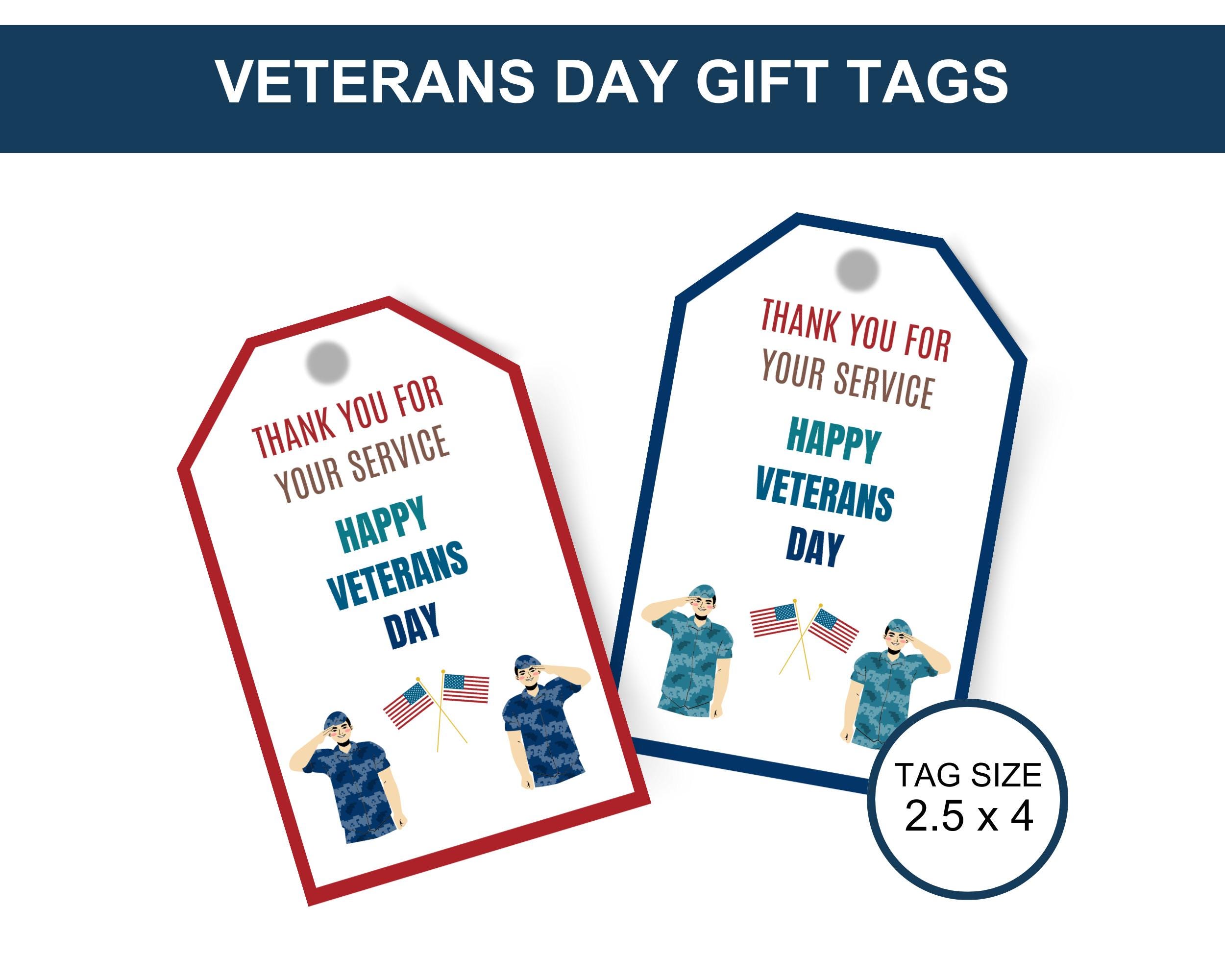 Happy Veterans Day Gift Tag, Military Appreciation, Printable Thank You ...