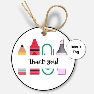 School Supply Back to School Gift Tag, Pencil Cookie Packaging ...