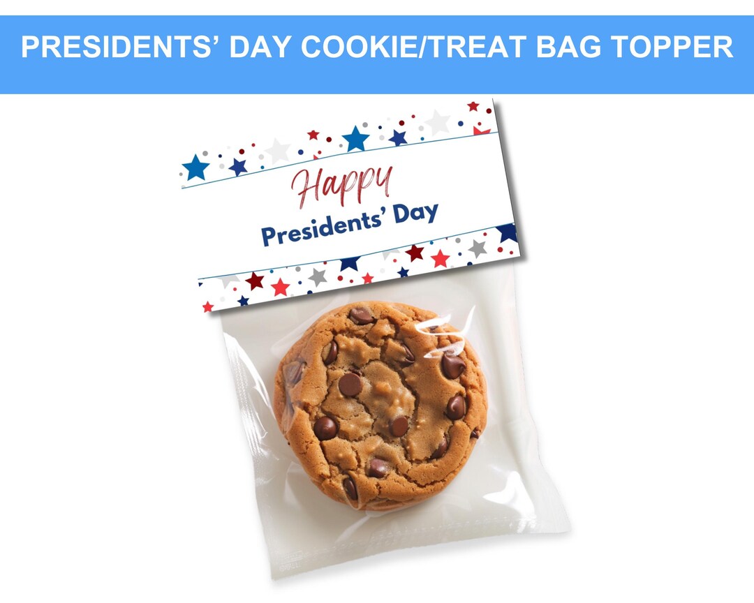 Presidents Day Treat Bag Topper, Printable Patriotic Cookie Candy Bag ...