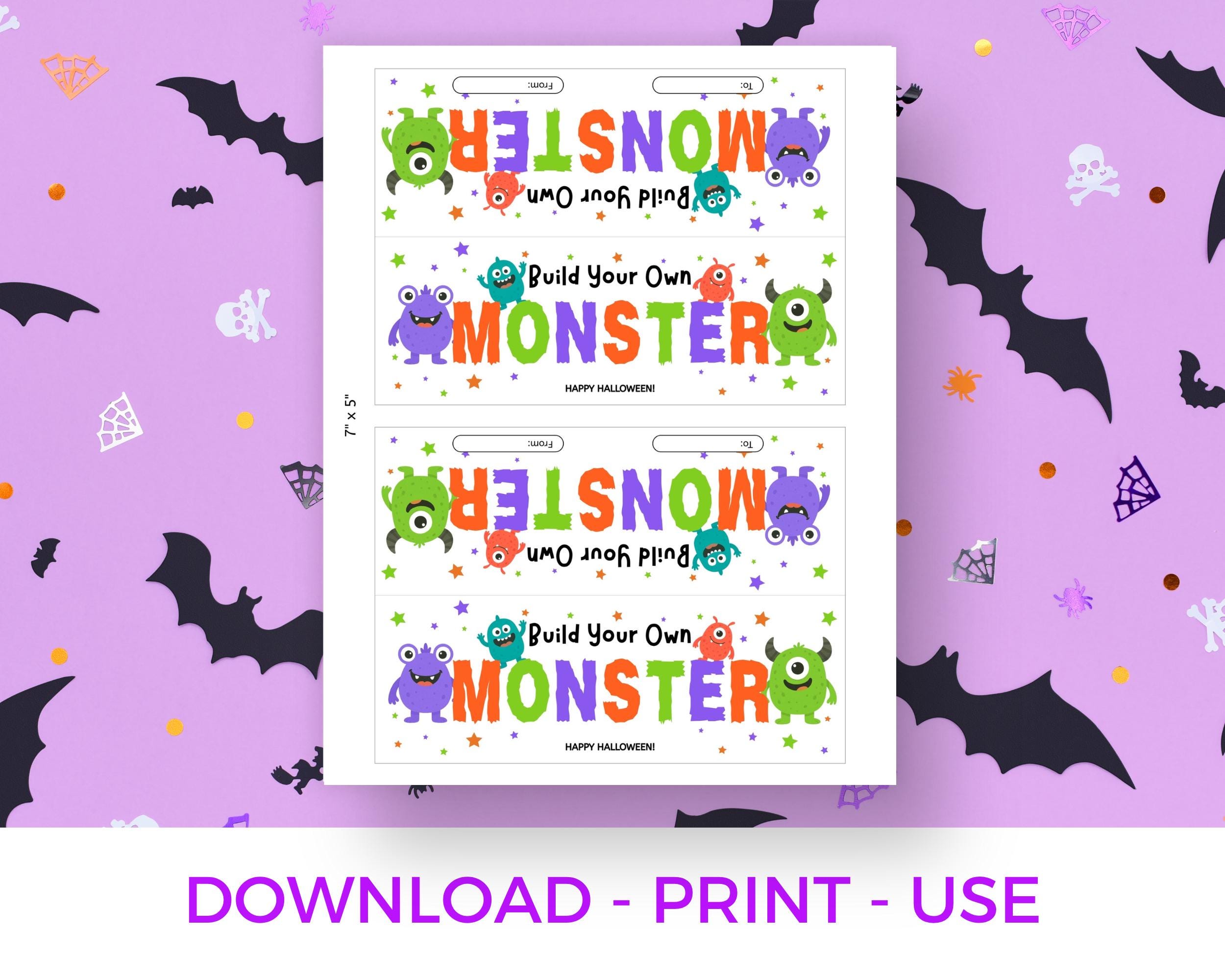 Make Your Own Monster Bag Topper Printable, Build A Monster Kit ...