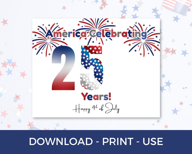 America 250th Birthday Handprint Craft Printable, 4th of July Handprint ...