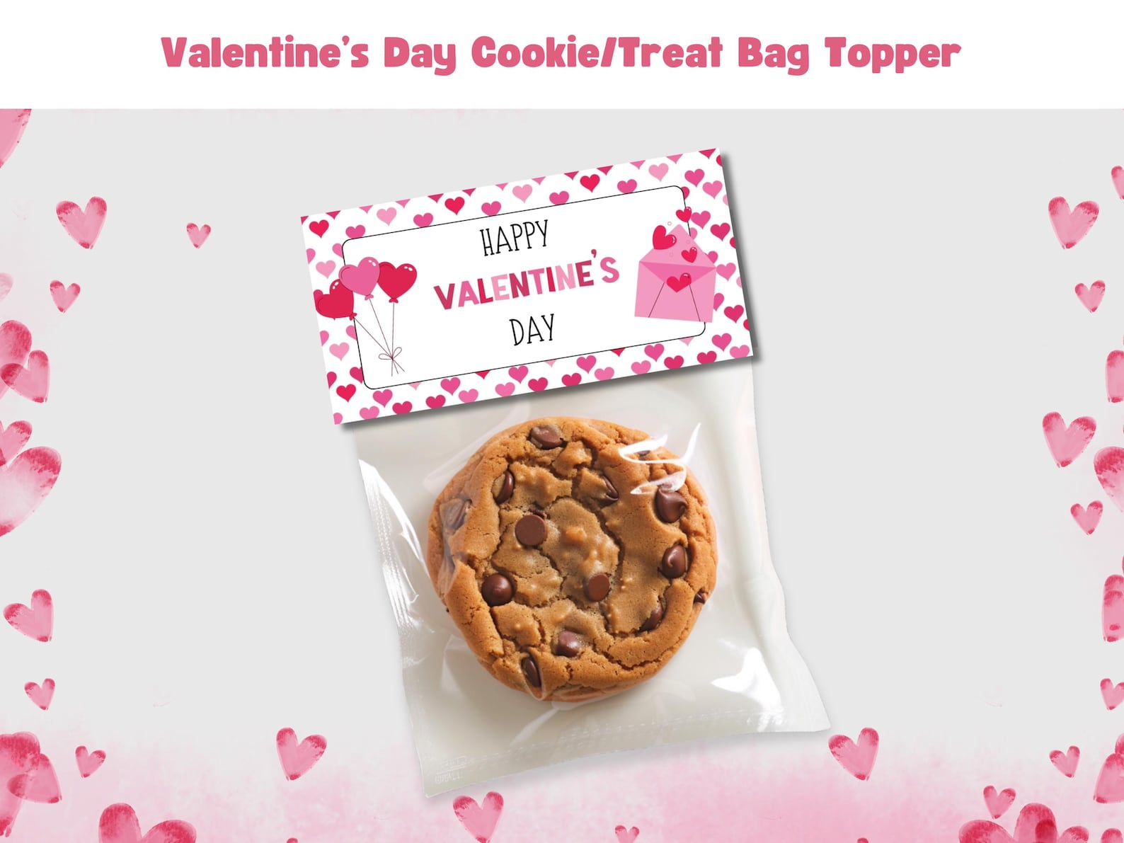 Valentines Day Treat Bag Topper, Happy Valentines Day Cookie Candy Bag ...