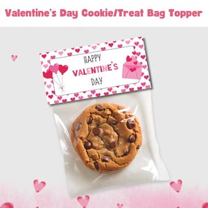 Valentines Day Treat Bag Topper, Happy Valentines Day Cookie Candy Bag ...