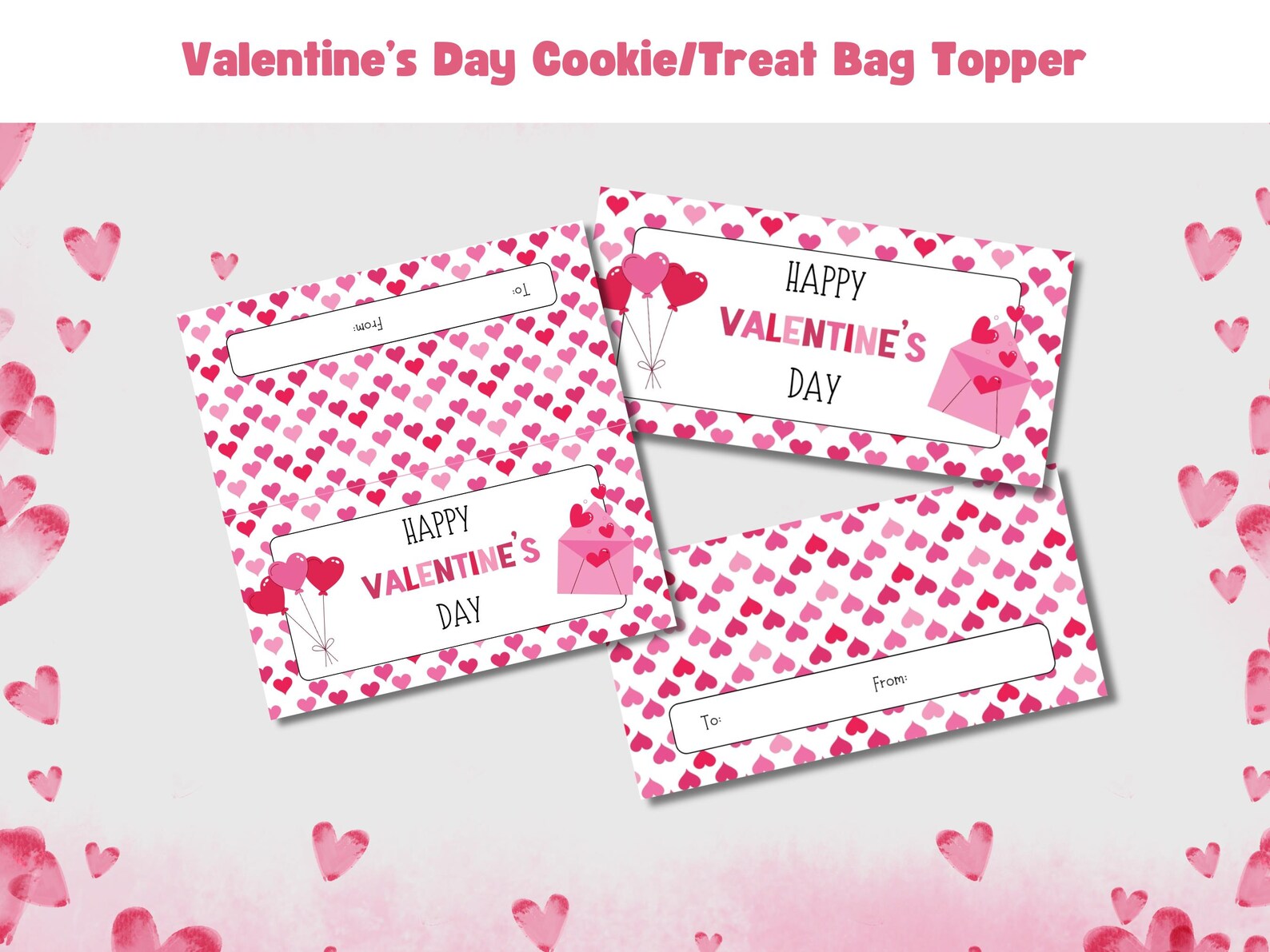 Valentines Day Treat Bag Topper, Happy Valentines Day Cookie Candy Bag ...