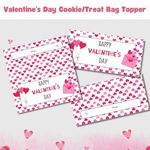 Valentines Day Treat Bag Topper, Happy Valentines Day Cookie Candy Bag ...