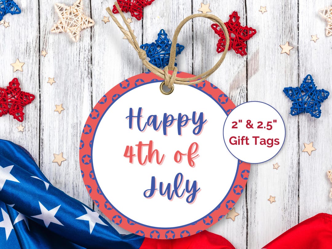 Happy 4th of July Gift Tag, Patriotic Party Decor, Stars Goodie Bag ...