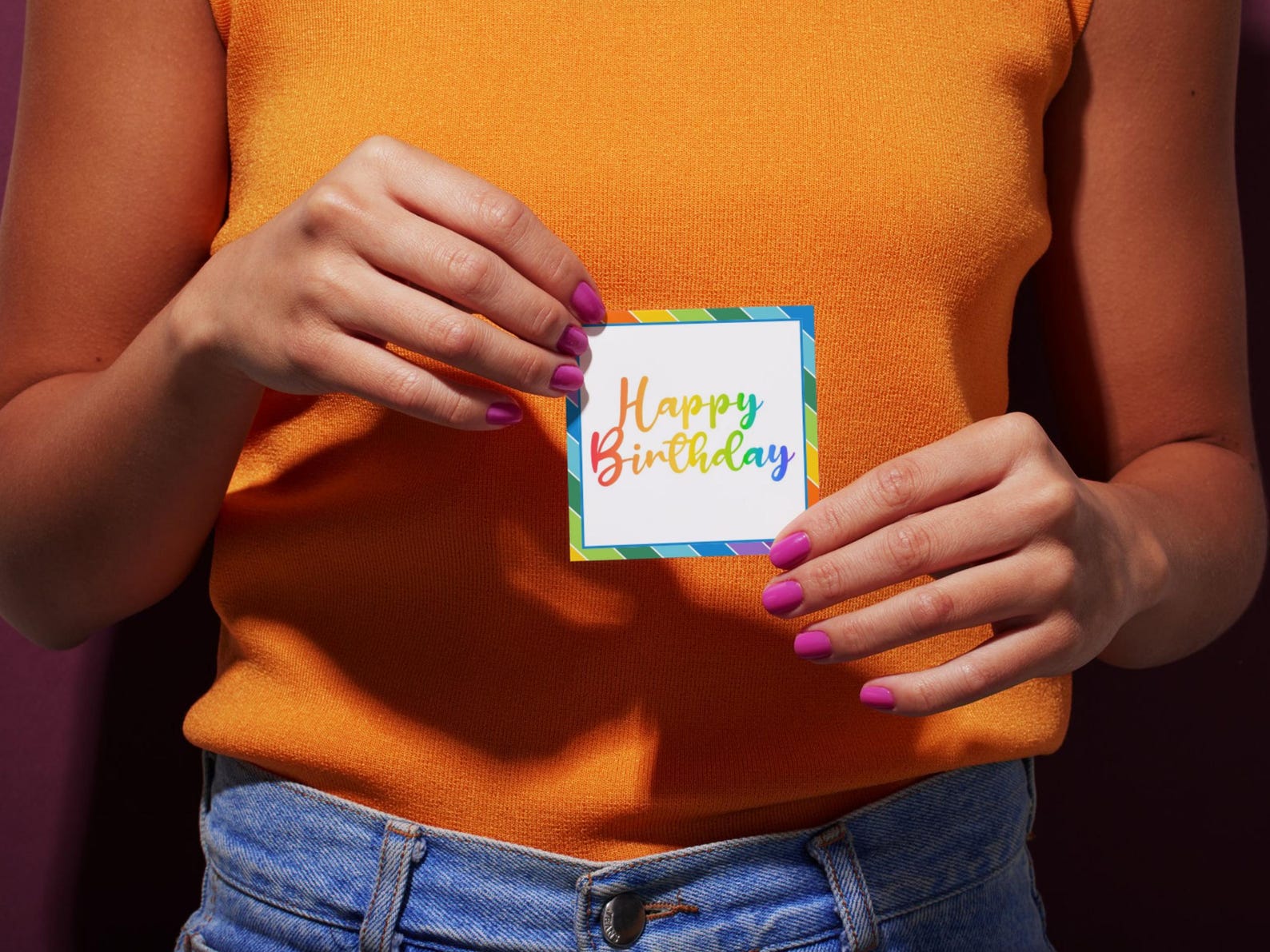 Happy Birthday Cookie Candy Treat Bag Tag, Rainbow Gradient Stripes ...