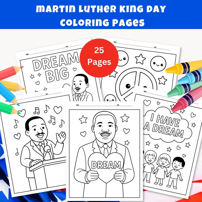 Mlk Day Coloring Sheet - Etsy