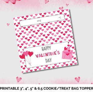 Valentines Day Treat Bag Topper, Happy Valentines Day Cookie Candy Bag ...