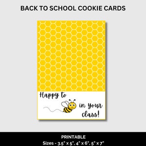 Honeycomb Happy to Bee in Your Class Cookie Card Tag Topper, Welcome ...