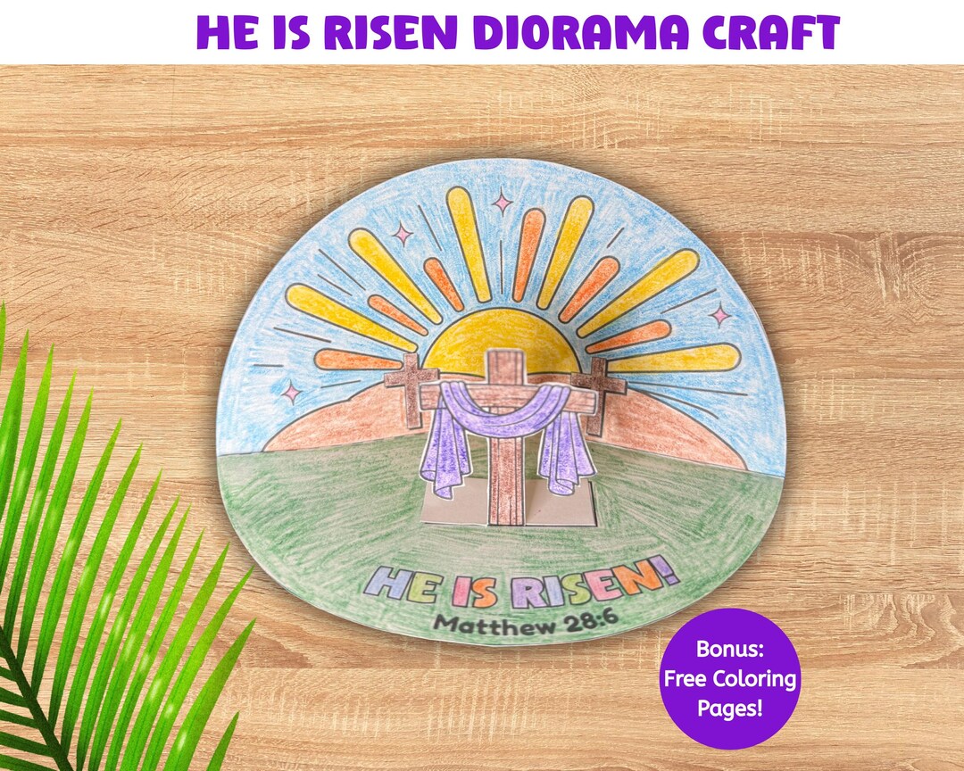 He is Risen Diorama Craft Printable, Easter Christian Craft for Kids ...