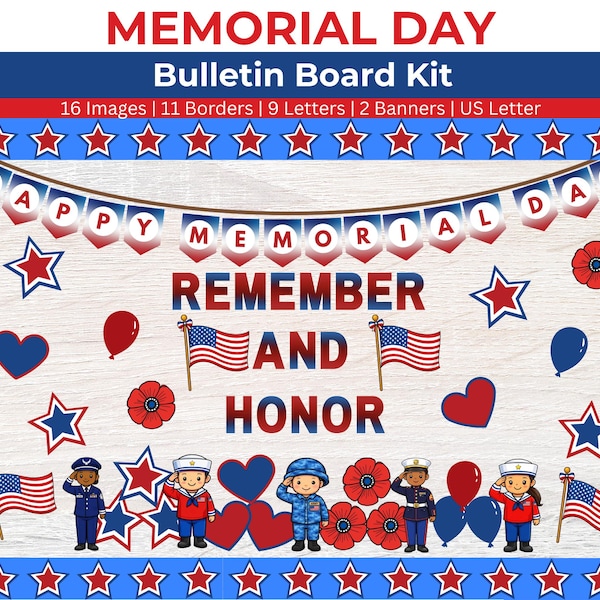 Memorial Day Bulletin Board - Etsy