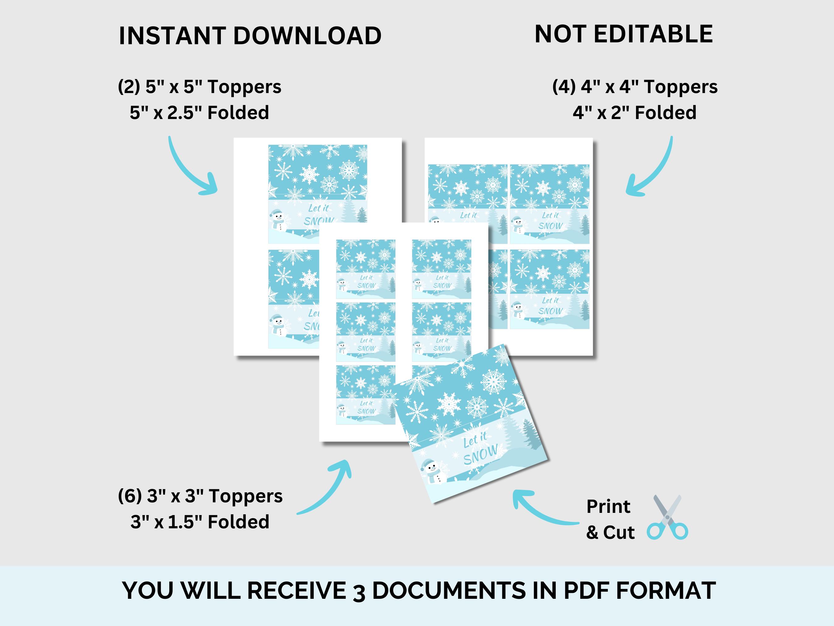 Christmas Cookie Treat Bag Topper, Blue Let It Snow, Student Teacher ...