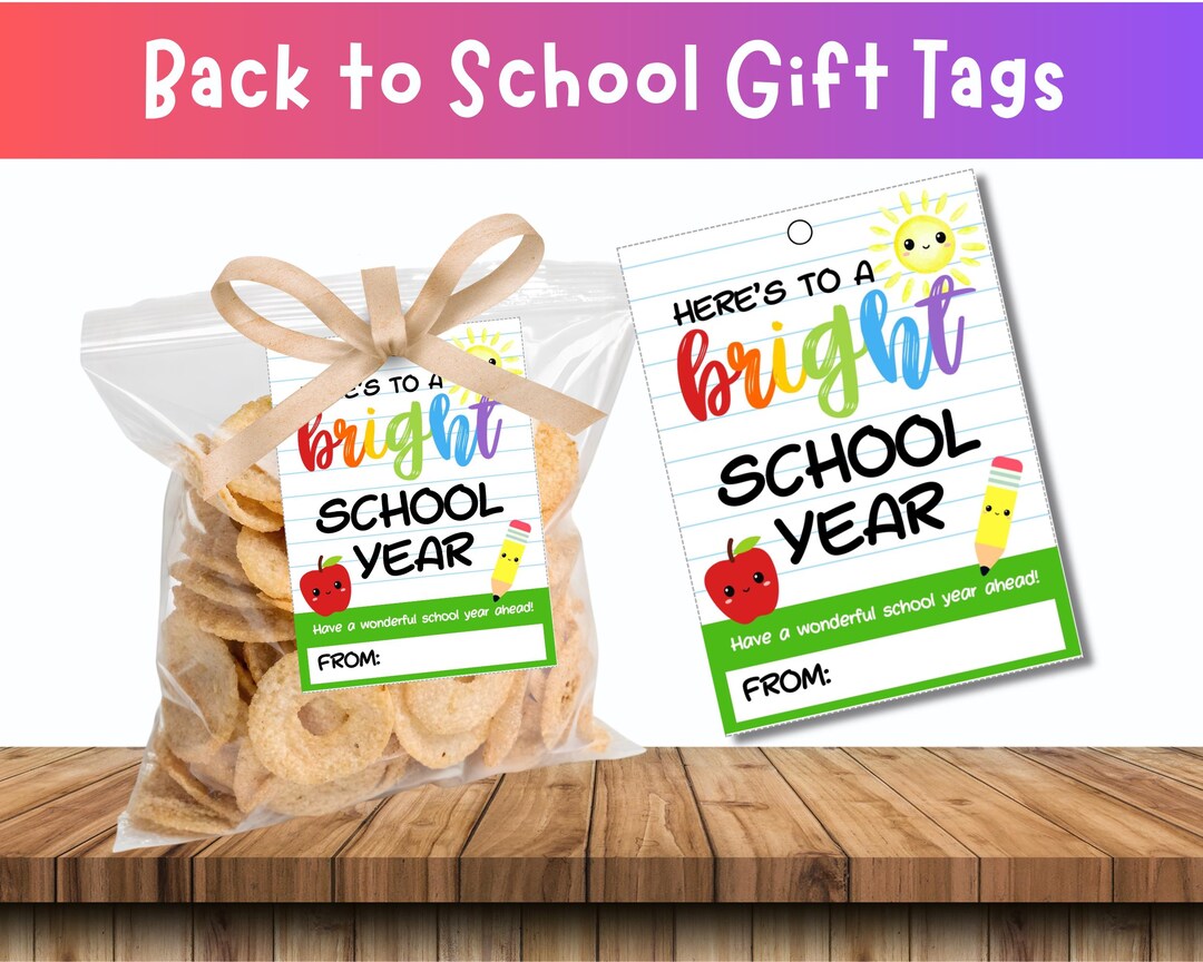 Heres to A Bright School Year Printable Gift Tag, Back to School ...