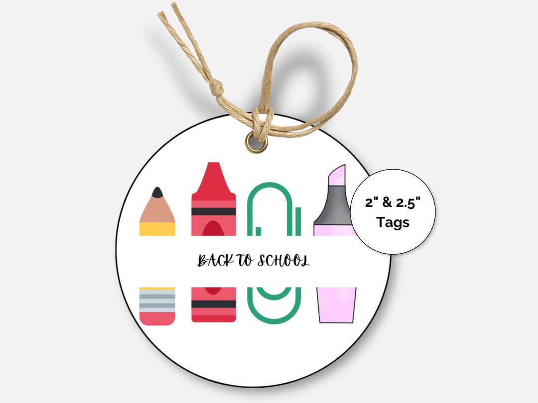 School Supply Back to School Gift Tag, Pencil Cookie Packaging ...