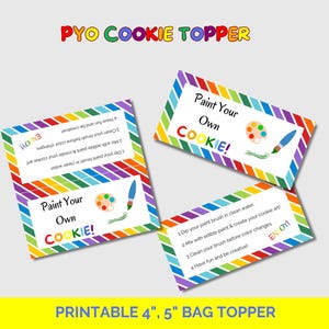Rainbow Stripes PYO Cookie Treat Bag Topper, Paint Your Own Cookie ...