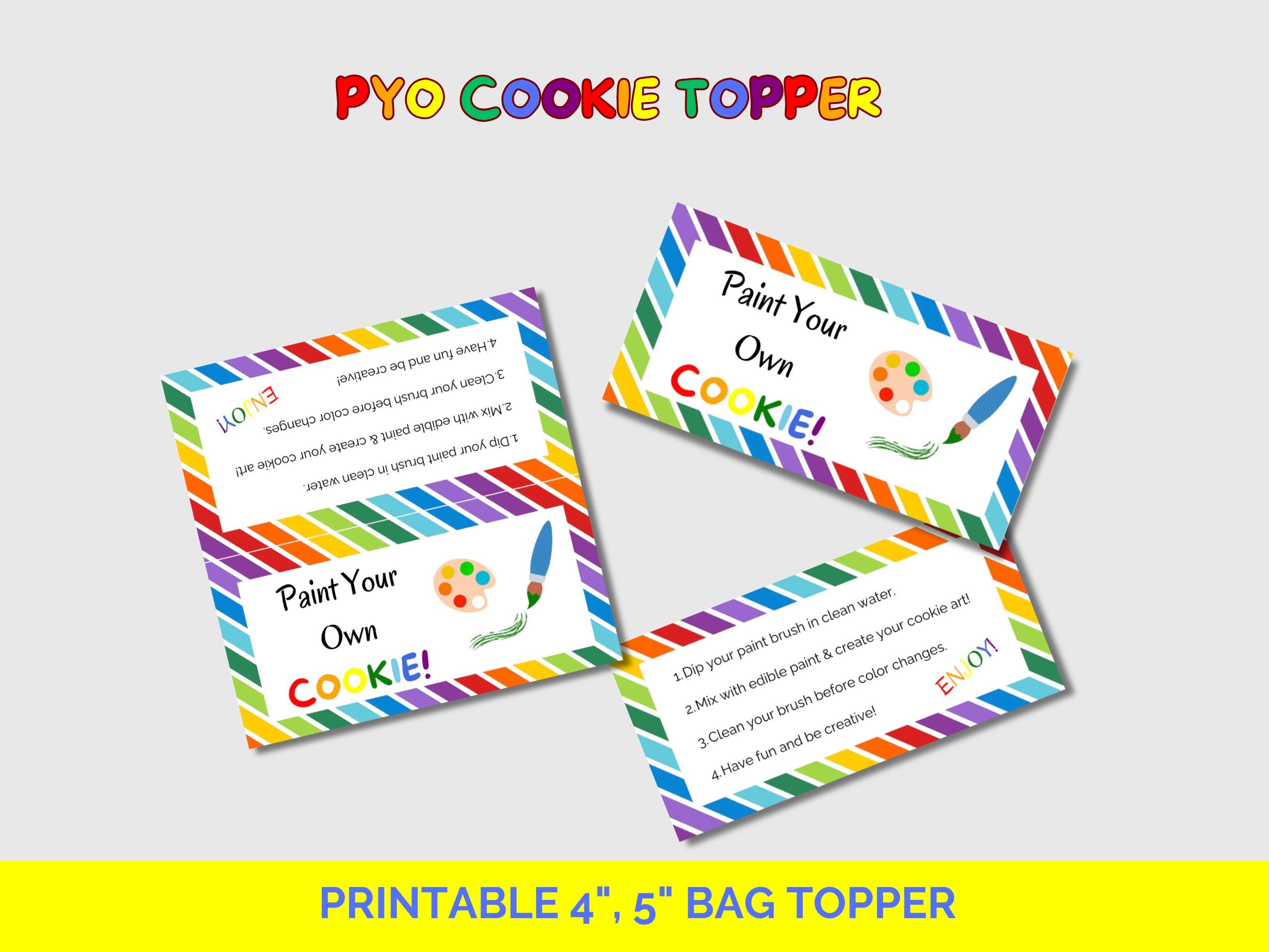Rainbow Stripes PYO Cookie Treat Bag Topper, Paint Your Own Cookie ...