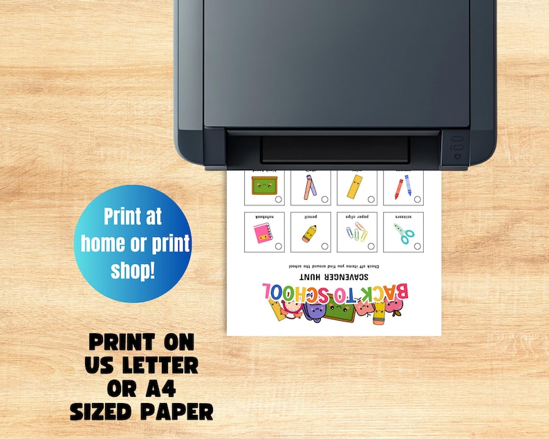 Back to School Scavenger Hunt Printable, School Supply Scavenger Hunt ...