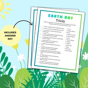 Earth Day Trivia Game Printable, Earth Day Quiz for Kid, Educational ...