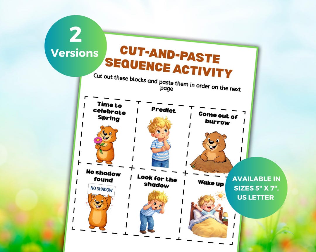 Groundhog Day Cut and Paste Sequencing Activity, Shadow Prediction ...