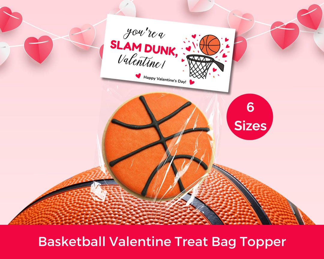 Basketball Valentine Treat Bag Topper, Sports Valentine Label, Youre A ...