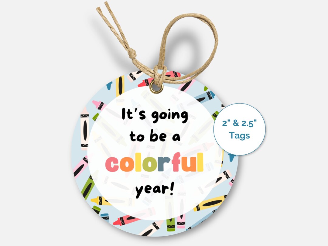 Colorful School Year Gift Tag, Back to School Gift Tag, First Day of ...