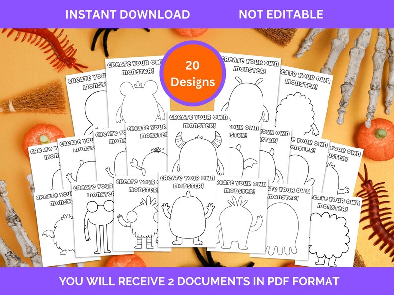 Create Your Own Monster Coloring Page, Printable Build A Monster ...