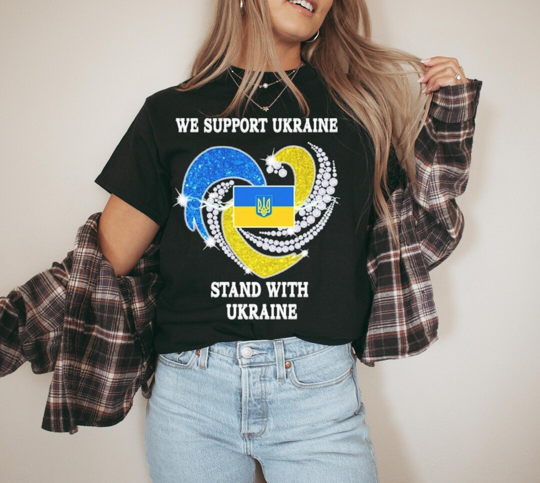 We Support Ukraine Stand With Ukraine PNG, Heart Diamond Flag Graphic ...