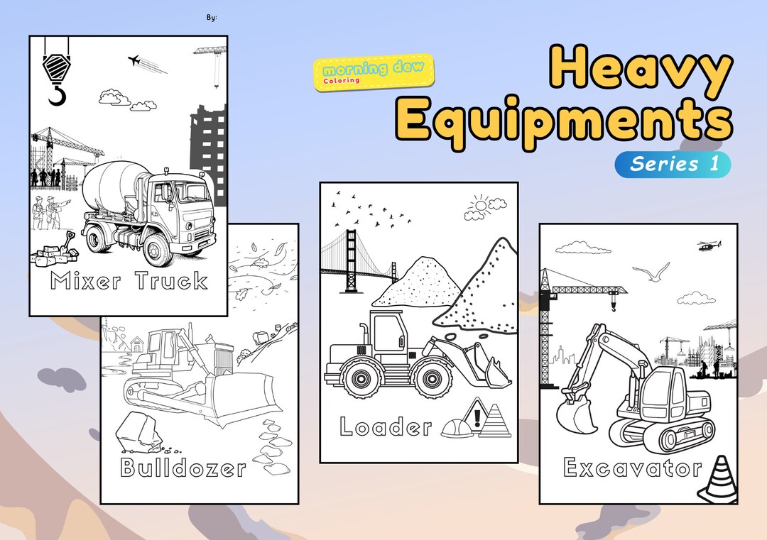 10 Printable Heavy Equipment Coloring Pages for Kids - Etsy