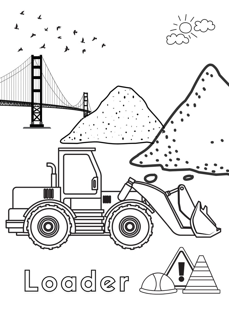 10 Printable Heavy Equipment Coloring Pages for Kids - Etsy