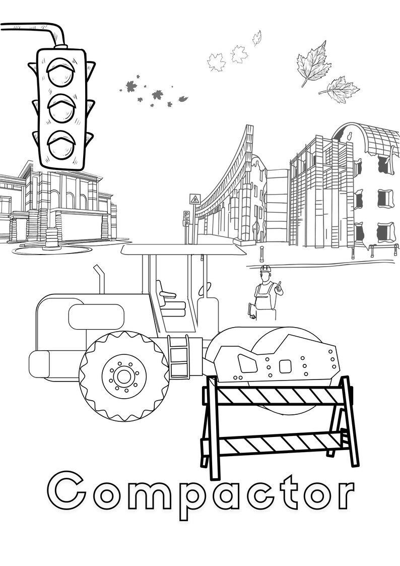 10 Printable Heavy Equipment Coloring Pages for Kids - Etsy