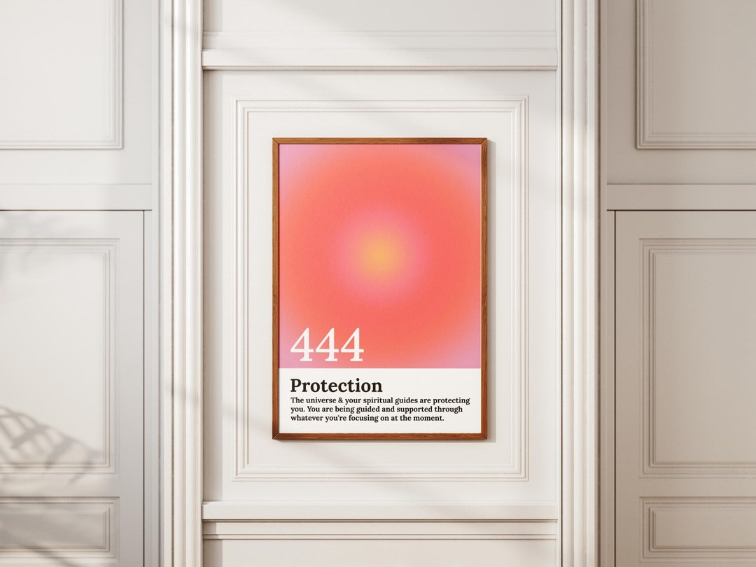 Angel Number 444 Poster | Aesthetic Digital Poster | Trendy Gradient ...